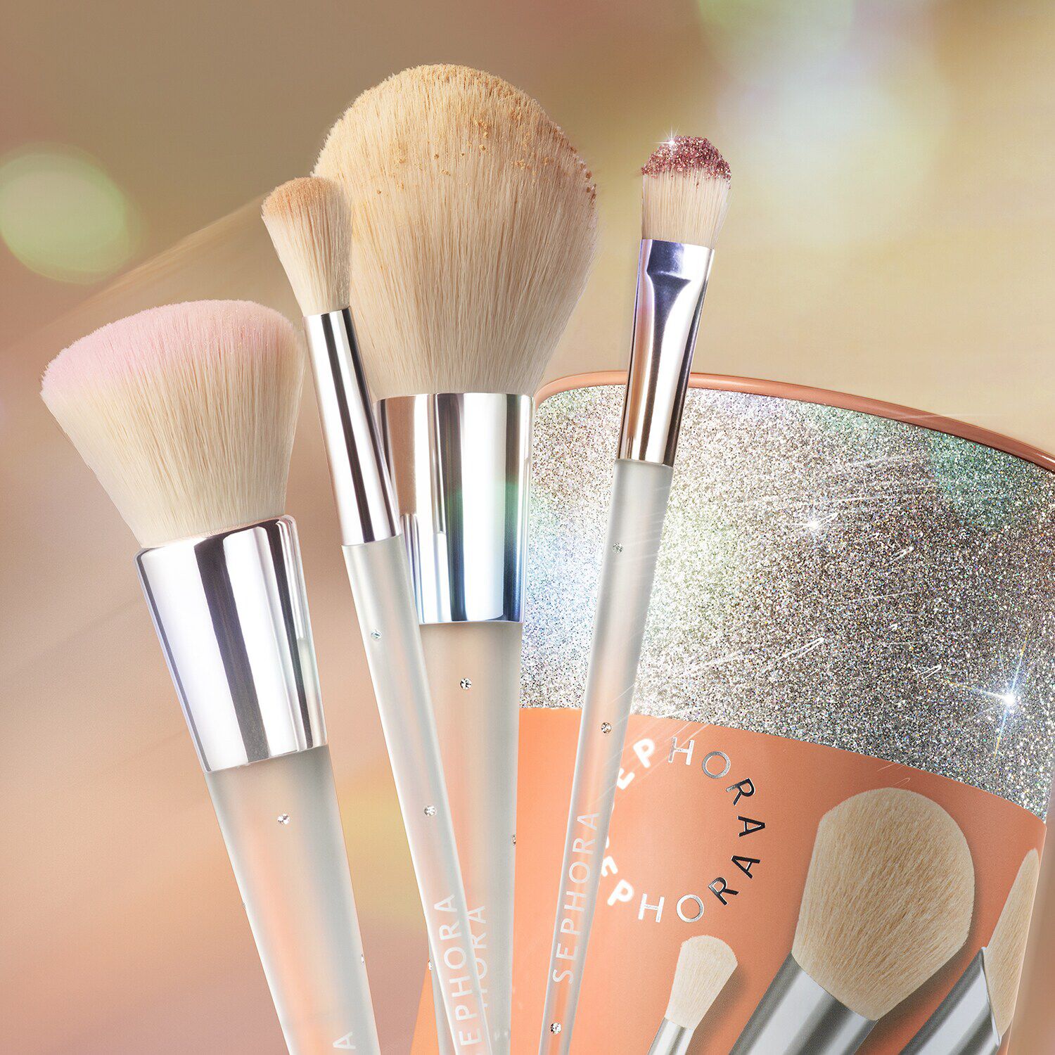 Glitter Power Brush Set 4 Face And Eye Brushes Set SEPHORA COLLECTION SEPHORA